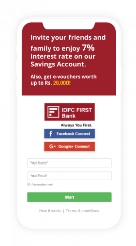 BFSI Referral Marketing -IDFC Bank reduced CPA by 90% | InviteReferrals