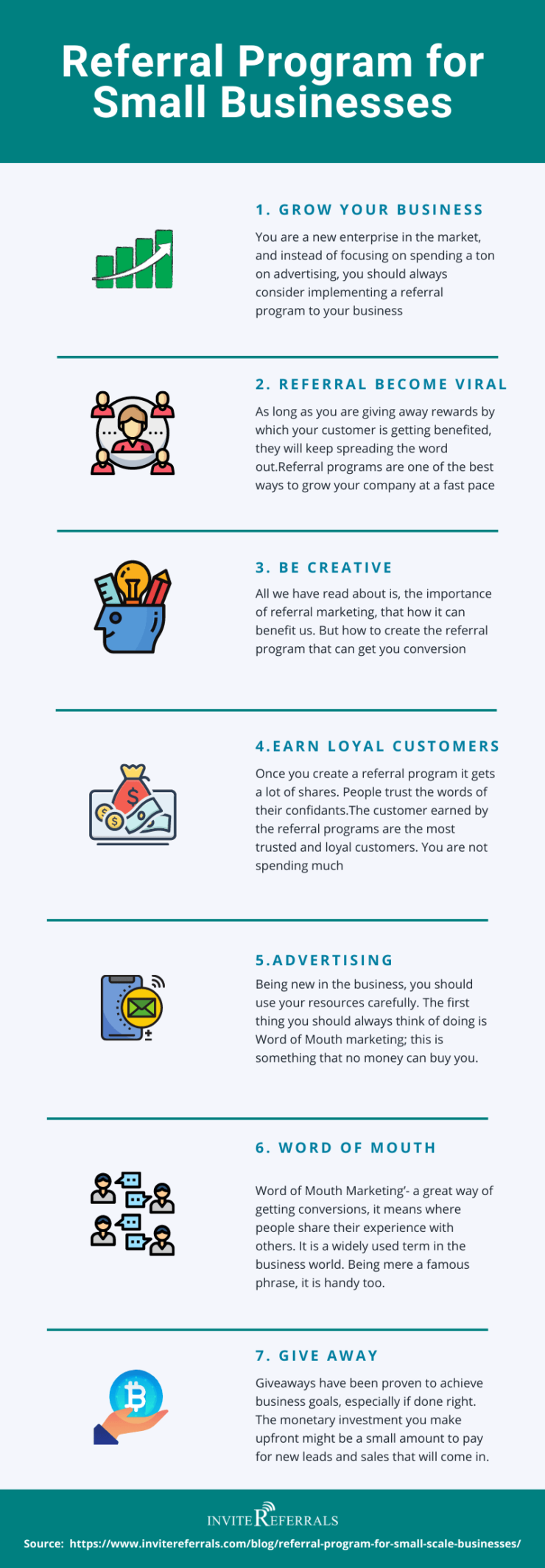 Referral program for small businesses infographic